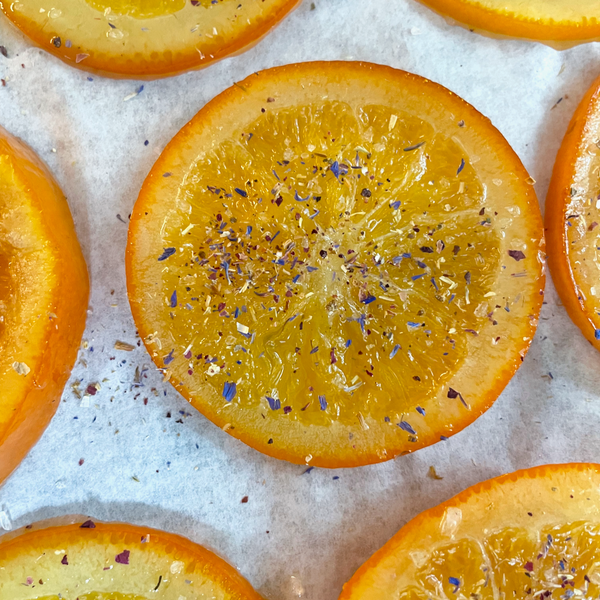 Candied Oranges with Flower Salt – Lemon Bird Preserves